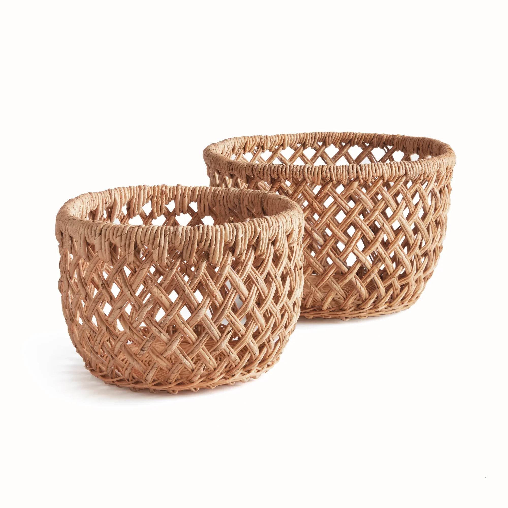 Natural Handwoven Rattan Basket Set – Delamere Design