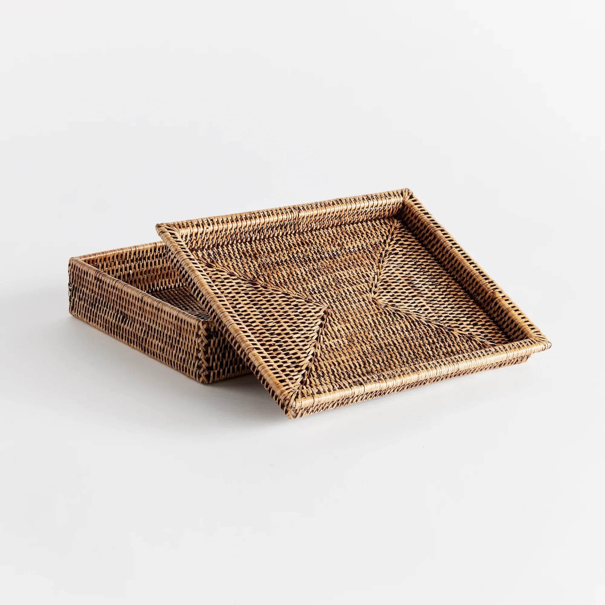 Stylish Burma Brown Rattan Letter Box | Delamere Design