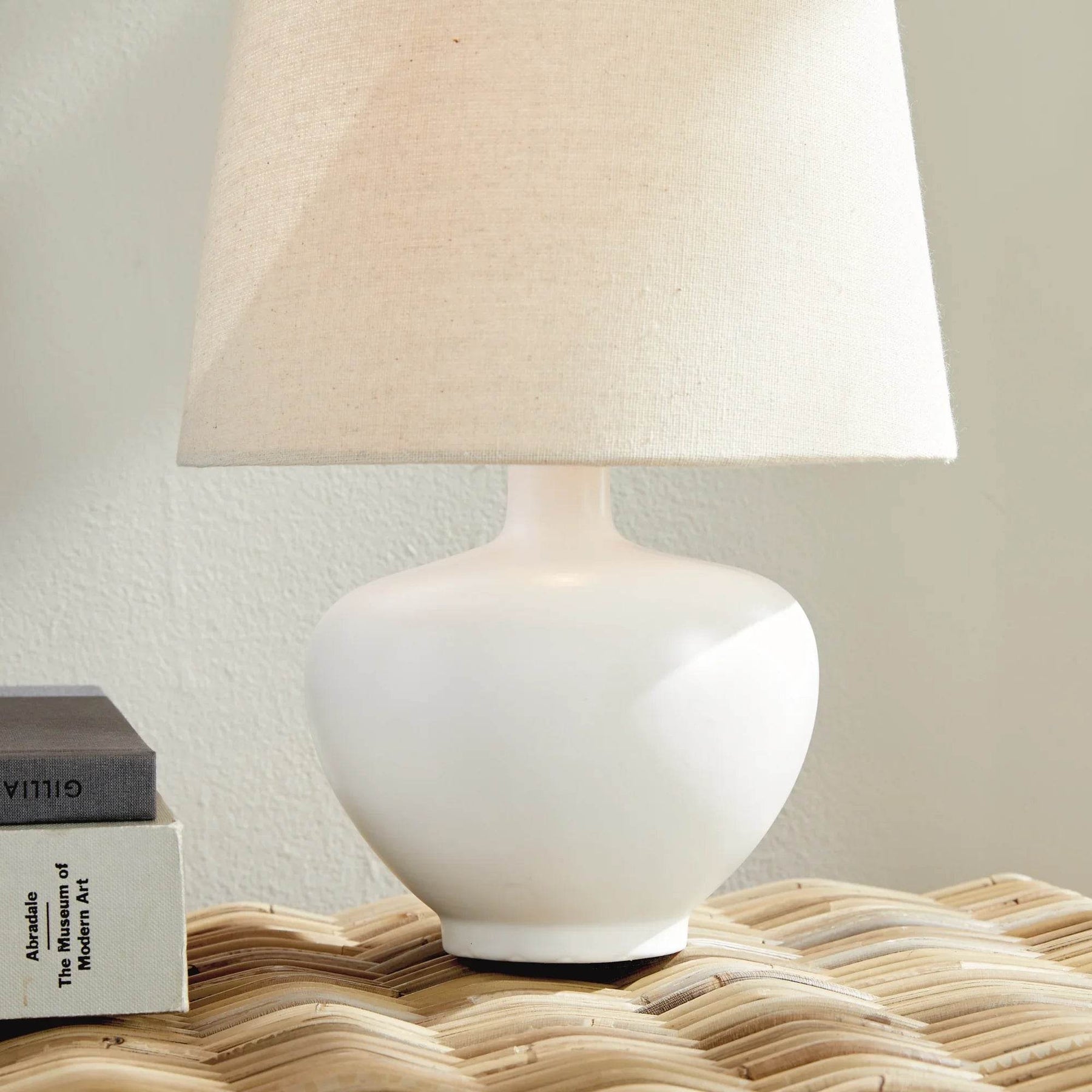 White Mini Ceramic Lamp for Small Spaces – Delamere Design