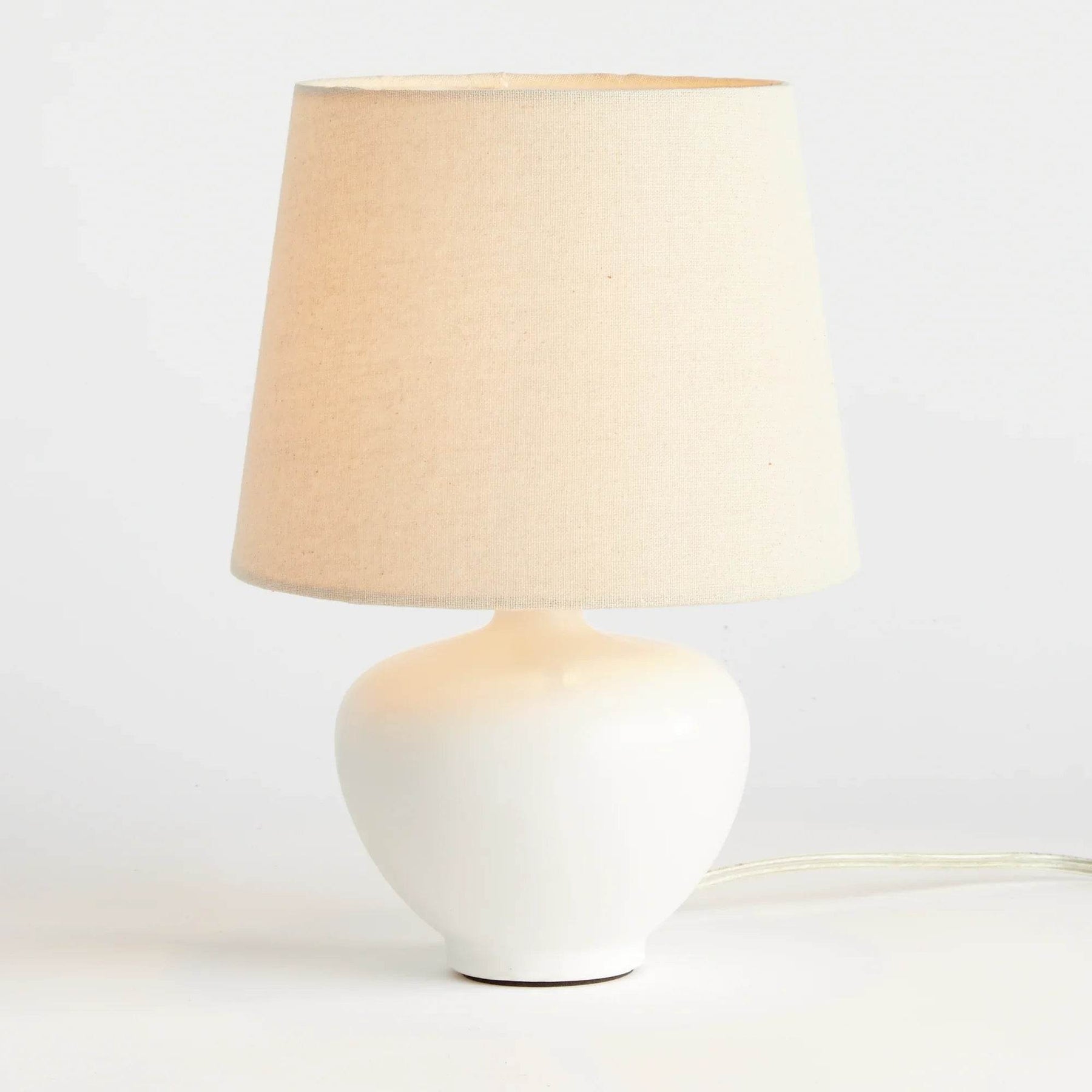 White Mini Ceramic Lamp for Small Spaces – Delamere Design