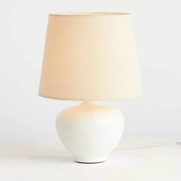 White Mini Ceramic Lamp for Small Spaces