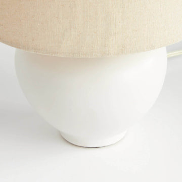 White Mini Ceramic Lamp for Small Spaces – Delamere Design