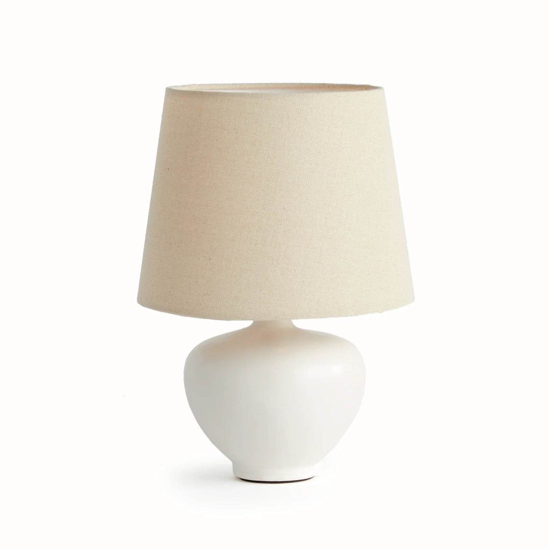 White Mini Ceramic Lamp for Small Spaces – Delamere Design