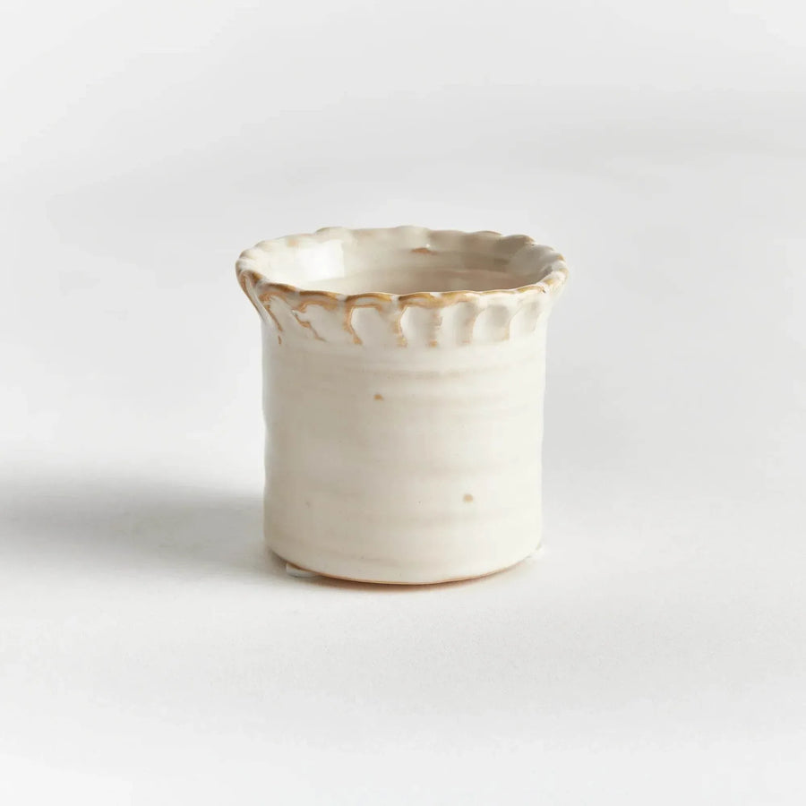Mini Cream Planter Pots – Set of 6 Ceramic Styles – Delamere Design