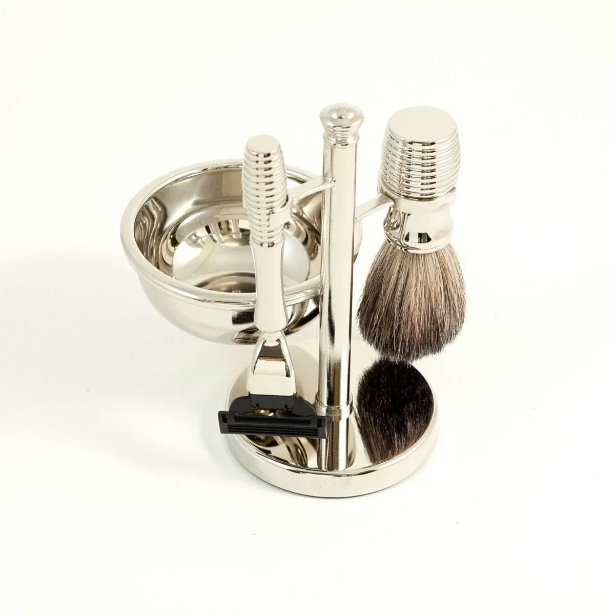 Chrome Razor & Badger Brush Shave Set | Delamere Design